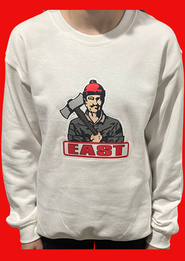 Vintage Lumberjack Patch Crewneck (White)